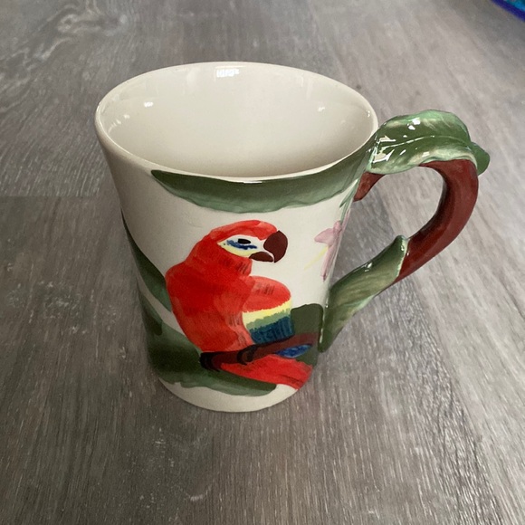 Pier 1 | Dining | Pier Imports Hand Painted Stoneware Parrot Mug | Poshmark